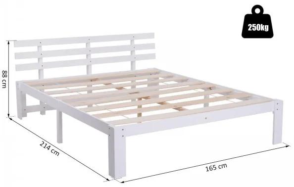 Goleto dřevěná postel z masivní borovice 160 x 200 cm | bílá