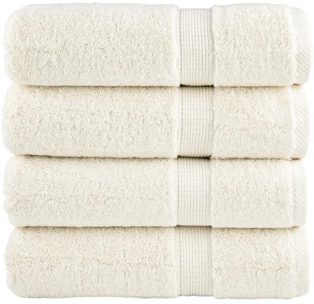 Premium ručníky SOLUND 4 ks krémové 70 x 140 cm 600 g/m² 137477