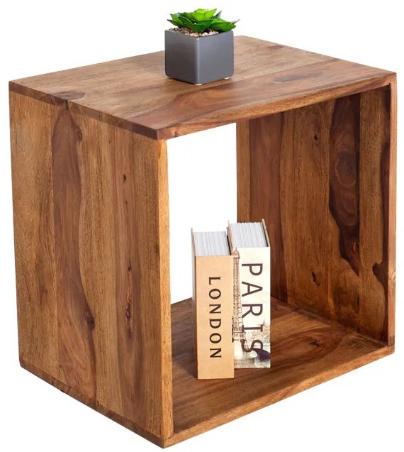 Designový set 2 odkládacích stolků Timber 45 cm Sheesham