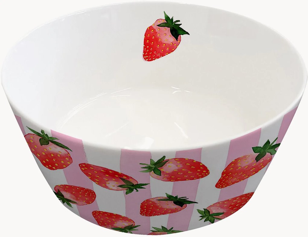 Malá miska z kostního porcelánu New Bone China Strawberry & Stripes