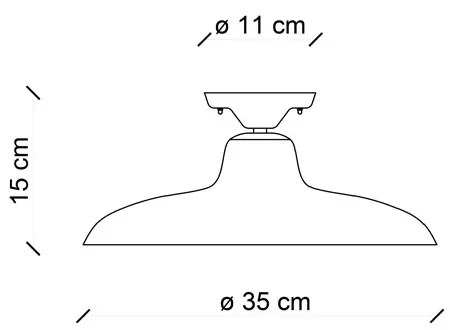 Ferroluce Stropní retro svítidlo B&W hladké, Ø 35 cm, 1xE27 Barva: Bílá