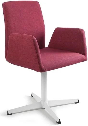 Konferenční židle Bela s pevnou kovovou základnou, červená