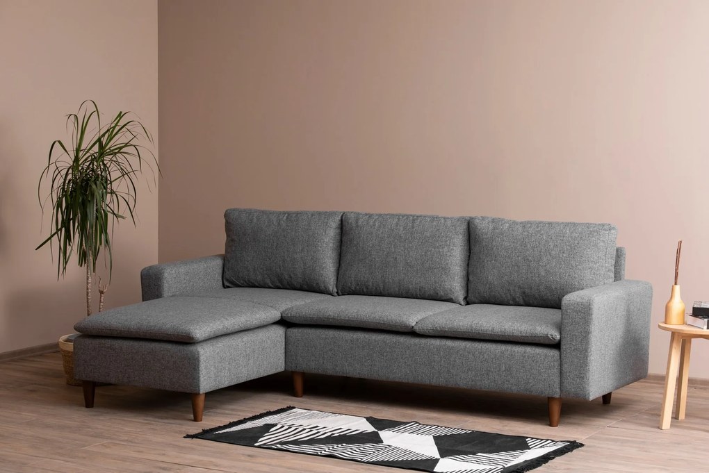 Hanah Home Rohová pohovka LUNGO světle šedá
