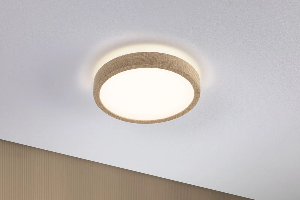 Paulmann 71052 Cosara, textilní stropní svítidlo s korónou, 15W LED 3000K, průměr 30cm, béžová, IP44