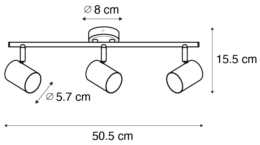 Moderní bodové světlo bronzové s nastavitelným úhlem 3-světlo - Jeana