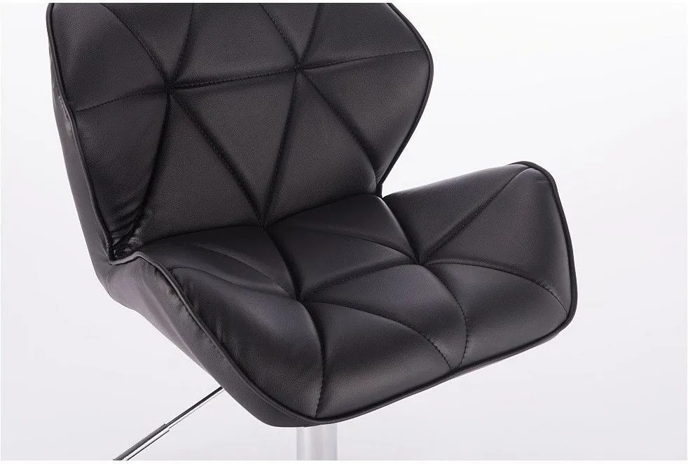 LuxuryForm DESIGN Barová židle MILANO na stříbrné kulaté podstavě - černá
