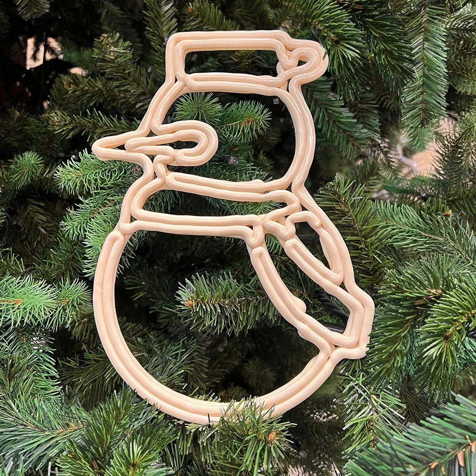 ECOprint vánoční ozdoba sněhulák 30 cm, bílá, 3D tisk, plast, venkovní