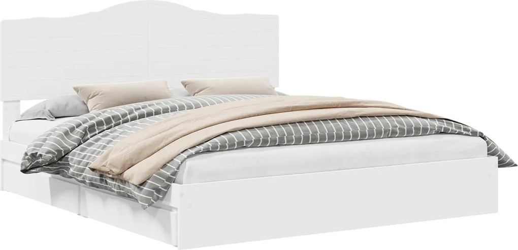 Postel s úložným prostorem Bílá 180 x 200 cm Kompozitní dřevo 3413478