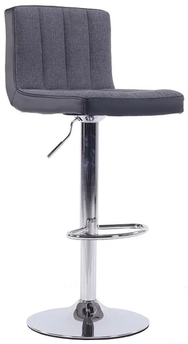 Barová židle, šedá / černá / chromovaná, HILDA 0000191229 Tempo Kondela