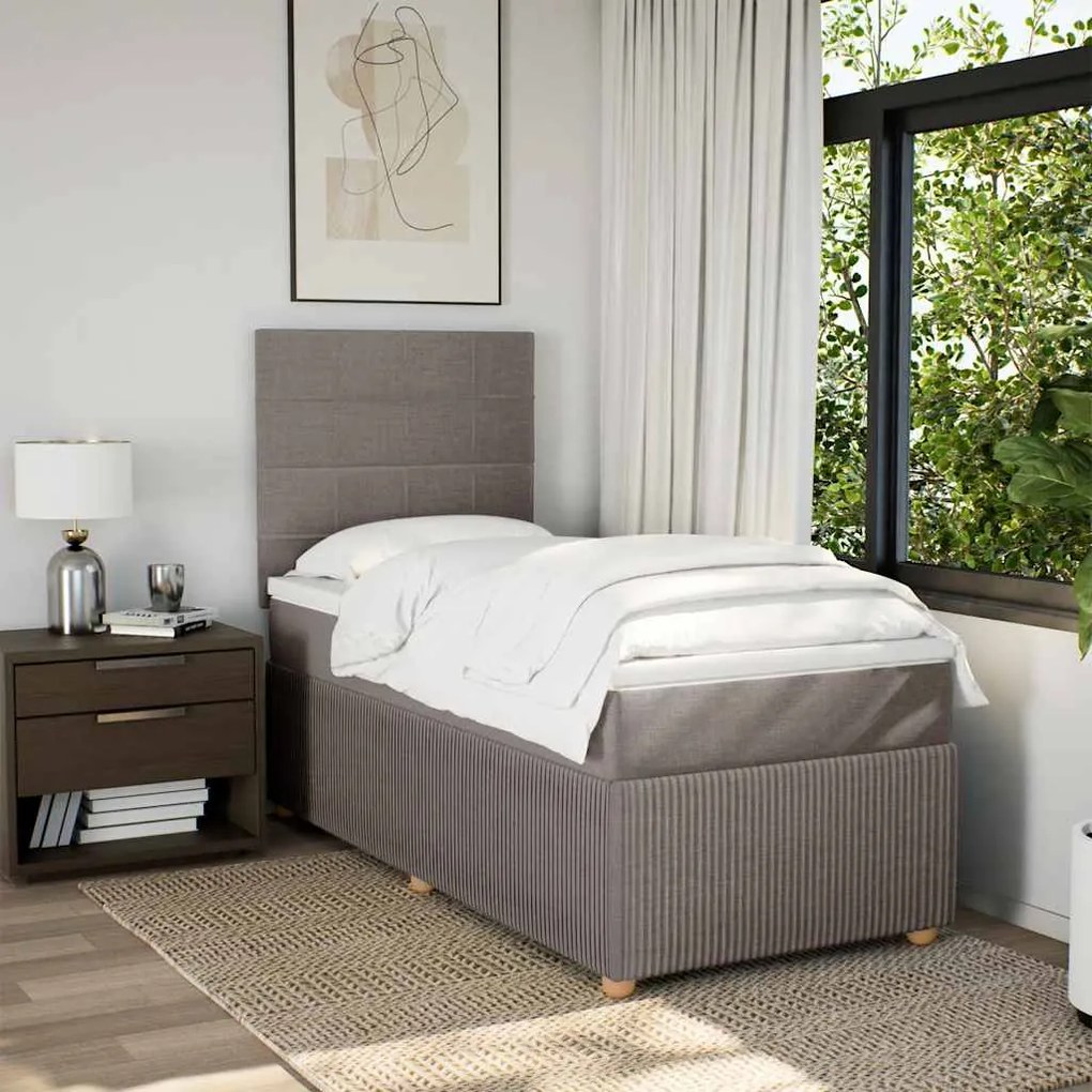 Box spring postel s matrací taupe 80x200 cm textil 3294187