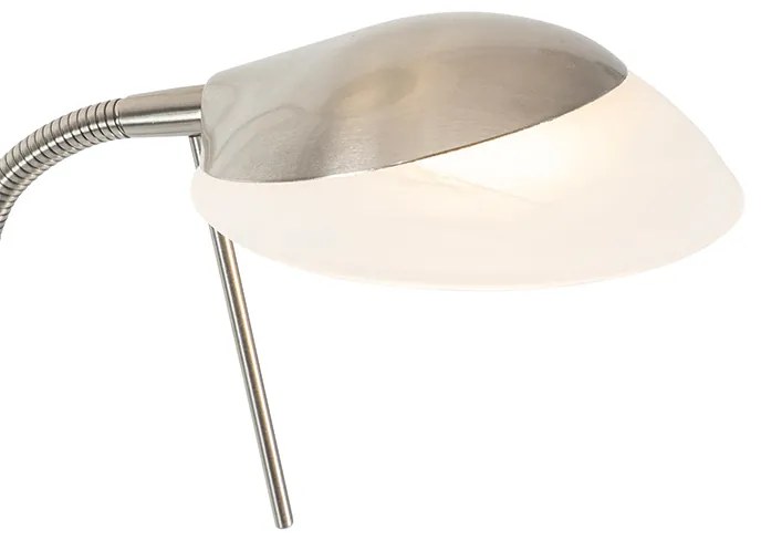 Stojací ocelová lampa včetně LED a stmívače s lampičkou na čtení - Empoli