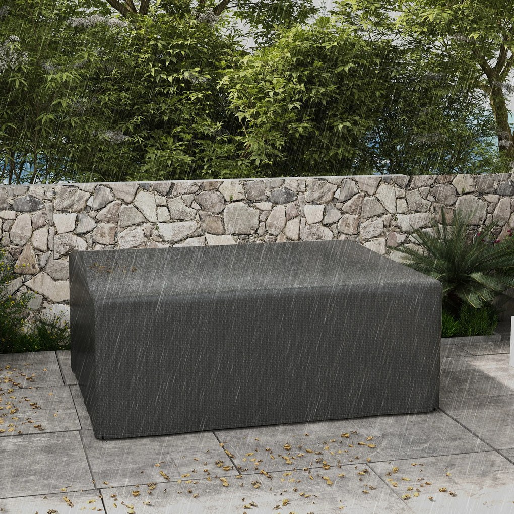 Outsunny Ochranný Kryt na Zahradní Nábytek, Ochranný Kryt Proti UV, Vysoce Odolný Polypropylen, Kryt na Zahradní Stůl, 235 x 190 x 90 cm, Šedý