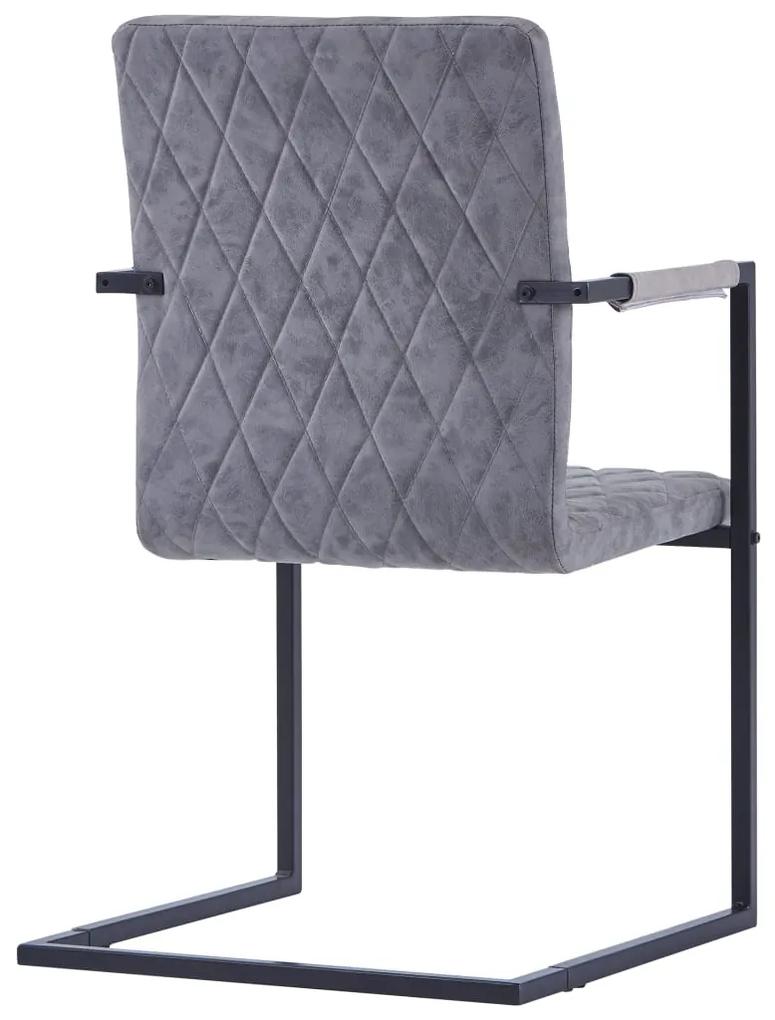 Konzolové jídelní židle 6 ks tmavě šedé umělá kůže,  278637