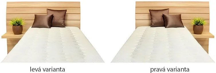 Ahorn Salina box u nohou jednolůžková postel Dekor: Dub bílý, Rozměr: 120 x 200 cm, Noční stolek: Police pravá
