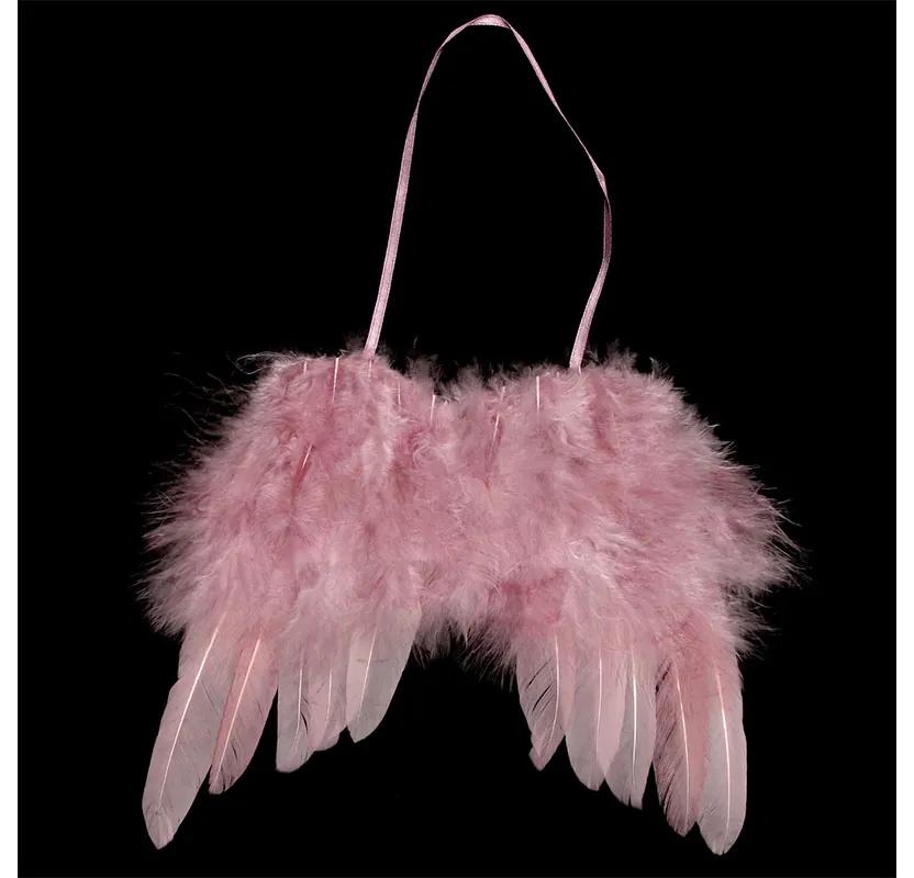 Andělská křídla z peří , barva růžová,  baleno  1 ks v polybag. Cena za 1 ks AK6110-PINK
