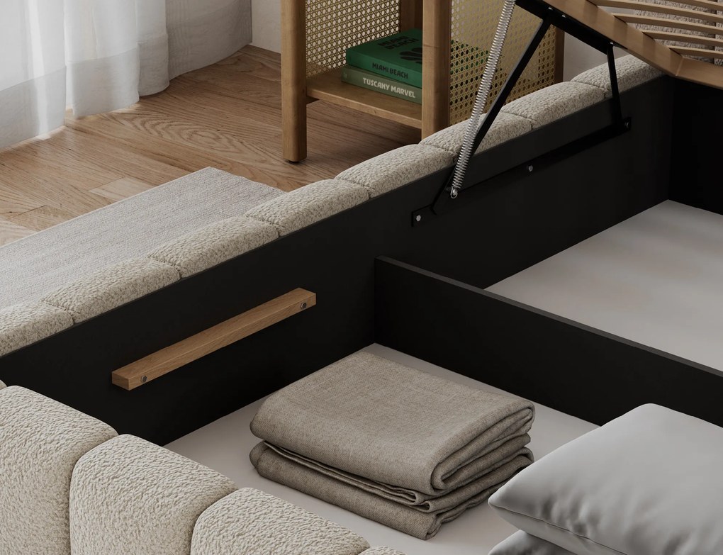 Postel Lamica 90x200 + Dřevěný rám/Standardní zdvih/kontejner