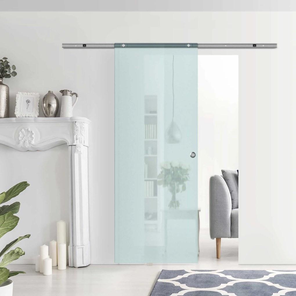 HOMCOM Posuvné skleněné dveře Posuvné skleněné dveře do místnosti, matné sklo, 775/900/1025x2050 mm| Aosom