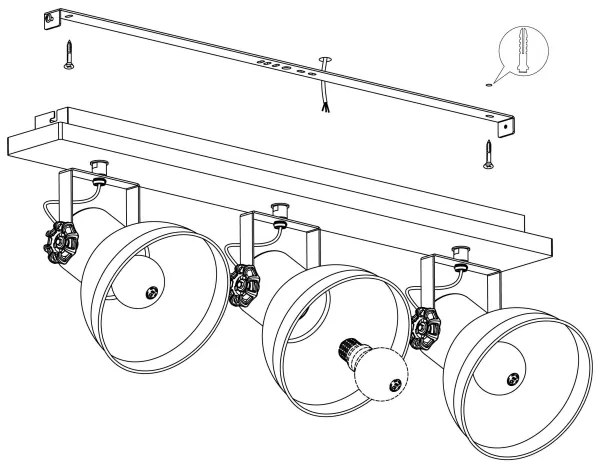 Eglo 49652 - Bodové svítidlo BARNSTAPLE 3xE27/40W/230V