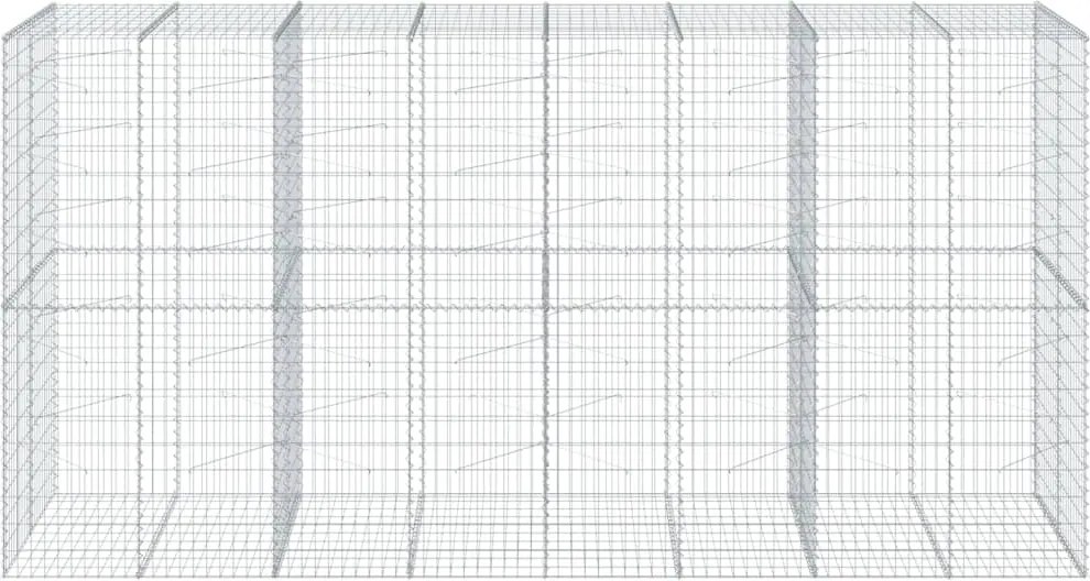 Gabionový koš s víkem 400 x 100 x 200 cm pozinkované železo 3295231