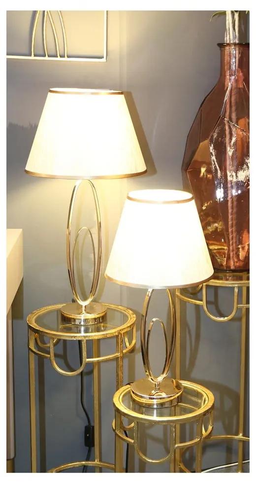 Bílá stolní lampa s konstrukcí ve zlaté barvě Mauro Ferretti Flush
