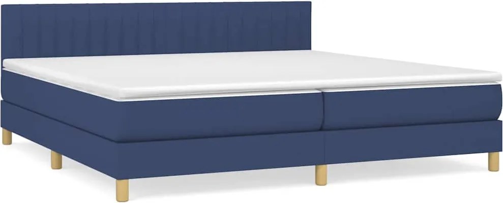 Box spring postel s matrací modrá 200x200 cm textil 3140807