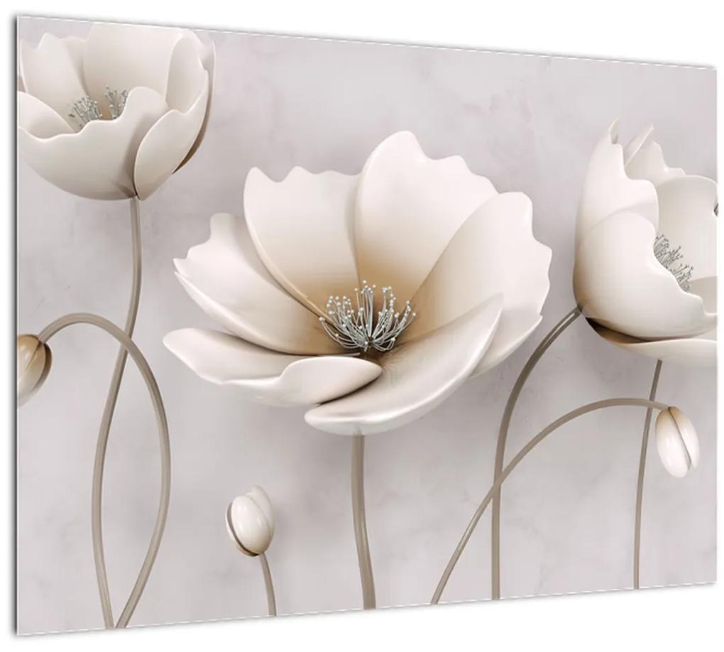 Obraz bílých květin (70x50 cm)