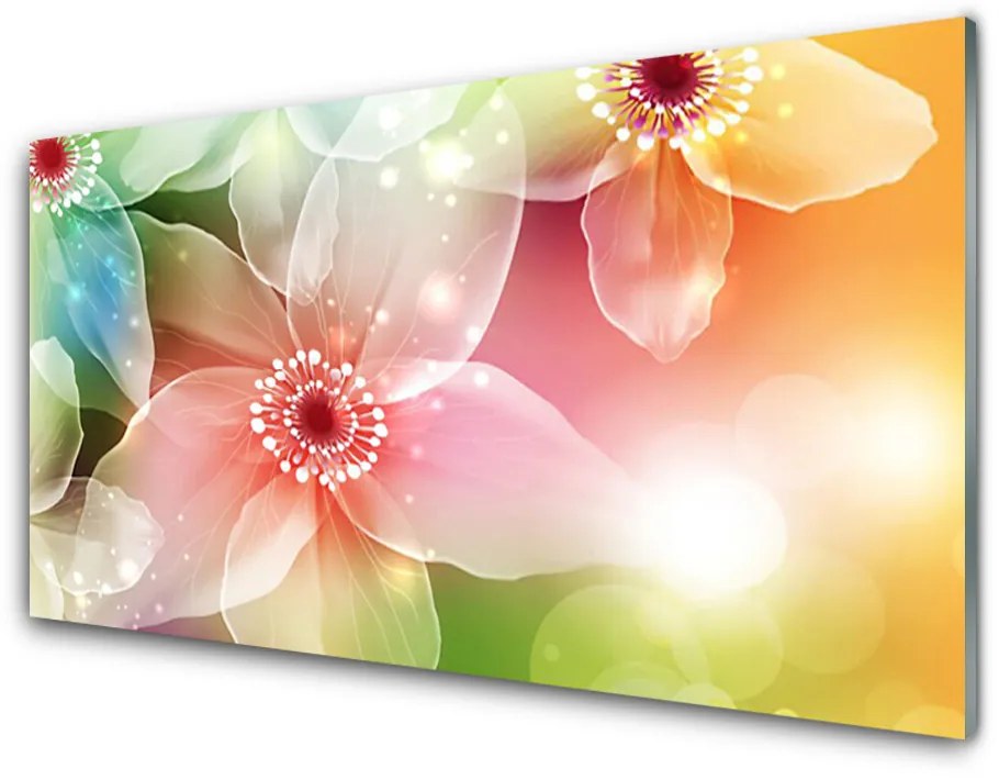 Obraz na skle Květ Rostlina Příroda Umění 125x50 cm