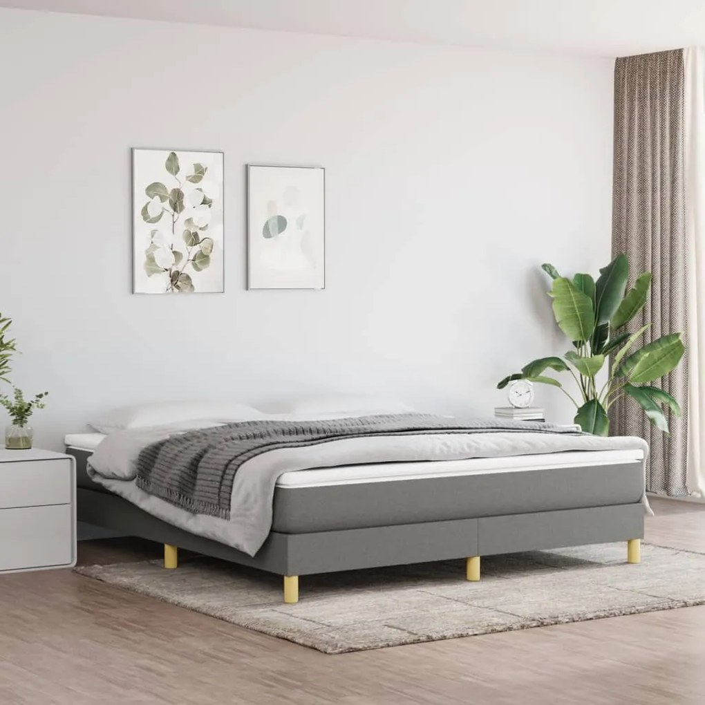 Rám postele s boxspringem tmavě šedý 180 x 200 cm textil 3120631