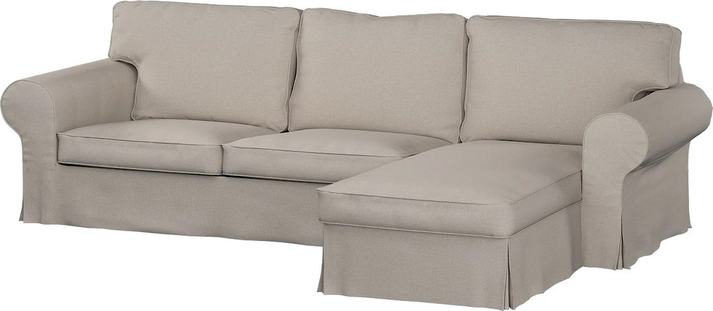 Potah na pohovku IKEA Ektorp 2-místná s lenoškou barva šedá látka pletený vzor