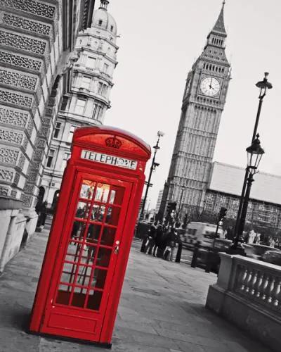 Big Ben and phone booth - 10 x 33 cm