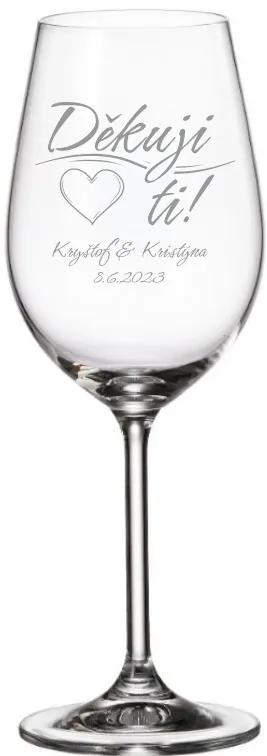 Dekorant svatby Svatební sklenička DĚKUJI 350 ml 1 ks