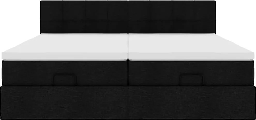 Osmanský rám postele s matrací černá 160x200cm textil 3311989
