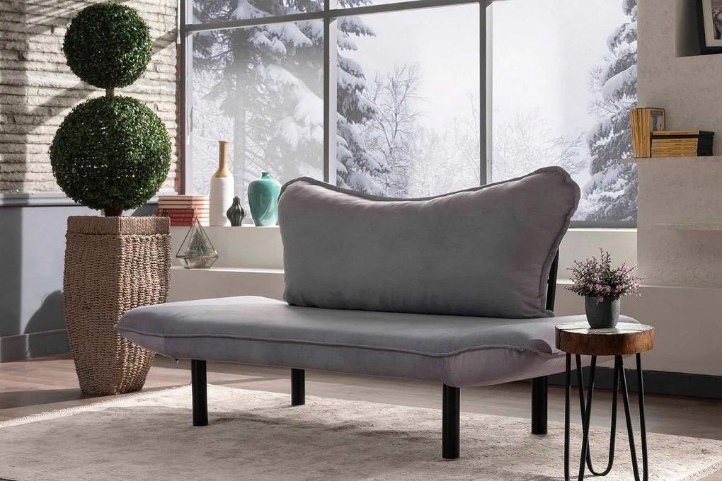 Designová rozkládací pohovka Wenda 140 cm šedá