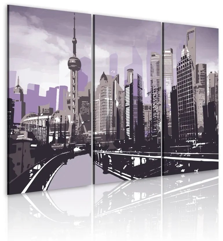 Obraz na plátně Bimago - Bright violet Shanghai 60x40 cm