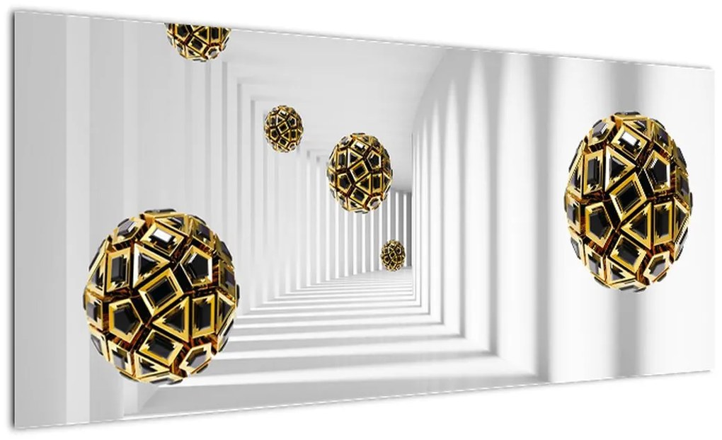 Obraz - zlaté míče (100x40cm)