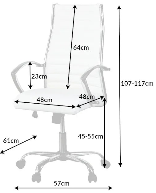 Kancelářská židle Big Deal 107-117cm bílá