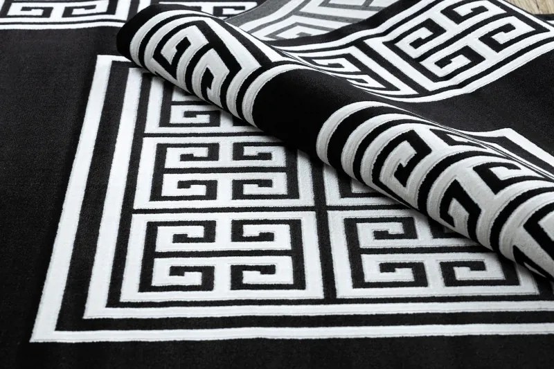 Dywany Łuszczów, Kusový koberec Gloss 6776 85 greek black/ivory, 200x290, černobílá, chodba / předsíň