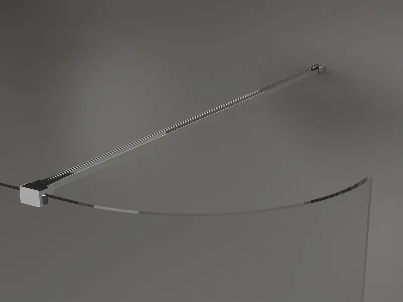 Mexen Kioto, zaoblená sprchová zástěna 100 x 200 cm, 8mm čiré sklo, chromový profil, 800-100-101-01-06