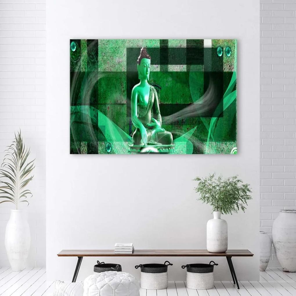 Obraz na plátně Buddha Zelená abstrakce - 60x40 cm