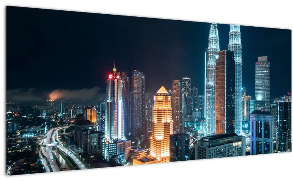 Obraz - Noc v Kuala Lumpur (100x40 cm), 40 dalších rozměrů