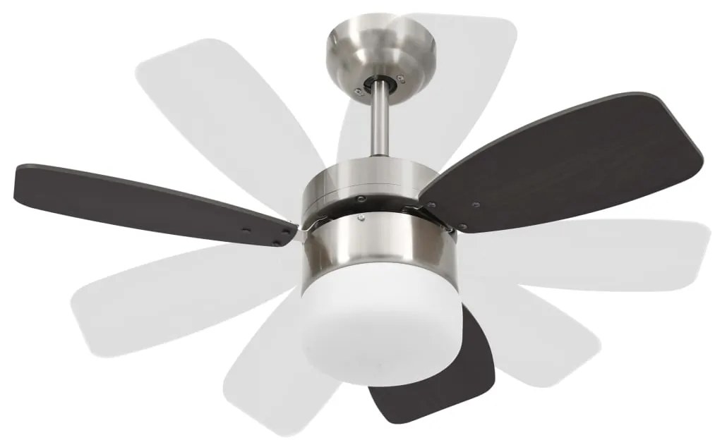 vidaXL Marketos Stropní ventilátor světlo a dálkový ovladač 76 cm tmavě hnědý