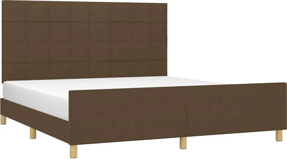 Rám postele bez matrace tmavě hnědý 160 x 200 cm textil 3125068