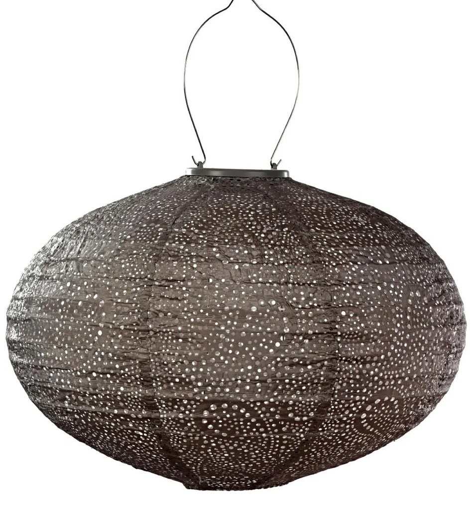 SOLÁRNÍ LAMPÁŠ OVAL 27X40 CM BÉŽOVÁ