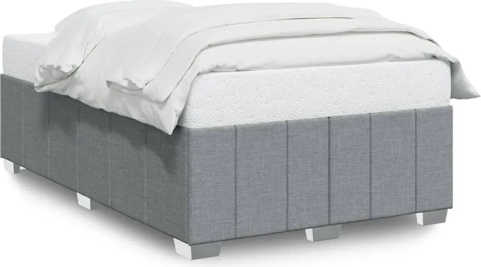 Rám postele bez matrací světle šedá 120x190 cm textil 3284818