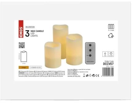 LED dekorace EMOS DCCV07 ZY2143 svíčka 9xAAA ovladač časovač