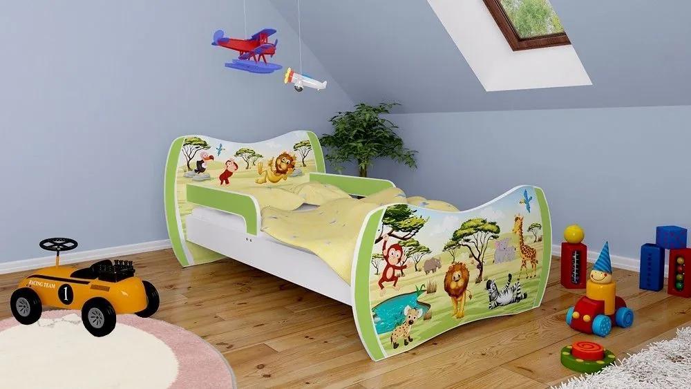 Svět pokojů Dětská postel Sen - AFRIKA + matrace zdarma Barva: Světlá hruška, Úložný prostor: ANO, Rozměr: 180x90 cm