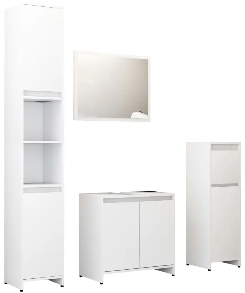 vidaXL 4dílný set koupelnového nábytku bílý dřevotříska