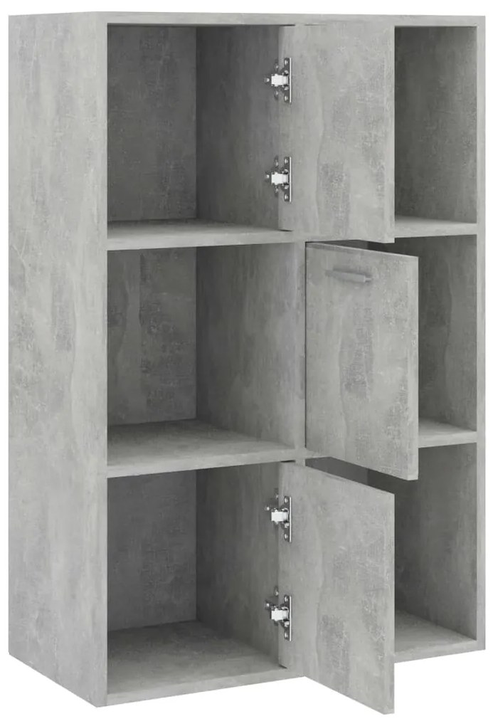 Úložná skříňka Shelby - dřevotříska - betonově šedá | 60x29,5x90 cm