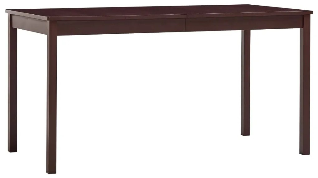 283401 vidaXL Jídelní stůl tmavě hnědý 140 x 70 x 73 cm borové dřevo