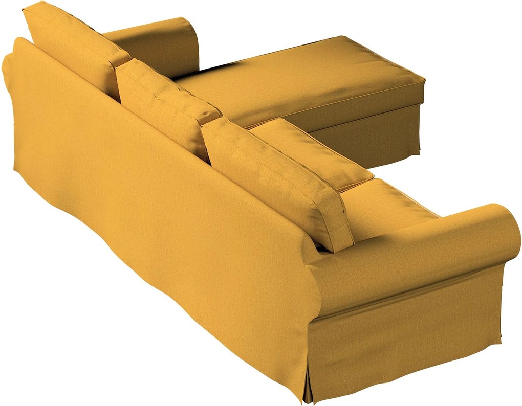 Potah na pohovku IKEA Ektorp 2-místná s lenoškou barva žlutá látka pletený vzor